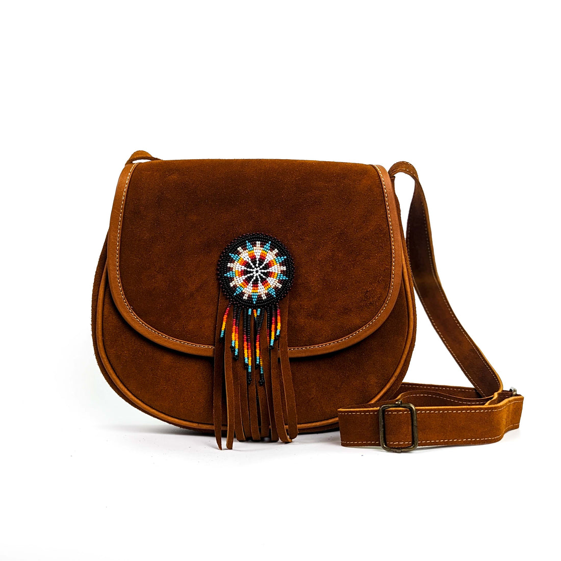 Floral hand embroidered leather suede handbag Suyana range. – Talana ...